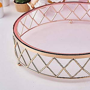 BalsaCircle Gold Clear 14-Inch Round Metal Glass Geometric Cake Stand - Wedding Birthday Party Dessert Pedestal Display Decorations