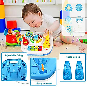 HQXBNBY Baby Toys 6 to 12 Months, Musical Learning Table Baby Toys for 1 2 3 Year Old Boys Girls Early Education Activity Center Baby Toys 12-18 Months Kids Toddler Birthday Gifts