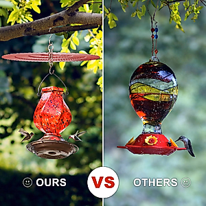 11.2" Metal Bird Feeder Rain Guard, Red Dome Shield Cover Umbrella Shade for Hummingbird Oriole Feeder, Squirrel Baffles for Bird Feeders