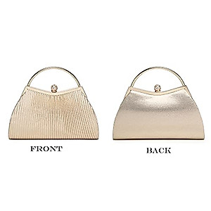 MUDUO Clutch Purses for Women Purses and Handbags Formal Wedding Party Prom Purse Money Bags (Champagne-MI)