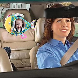 360° Rotary Push Car Rear View Mirror, Sliver