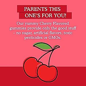 Garden of Life Kids Immune Support Gummies with Vitamin C, D as D3 & Zinc for 3-in-1 Daily Children’s Immunity – Organic, Non-GMO, Gluten-Free, Vegetarian, Sugar Free, Cherry Flavor, 30 Day Supply
