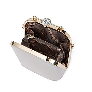 LA TERRE Patent Leather Evening Bag, Formal Clutch Purses for Women with Chain Strap