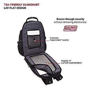 SwissGear 1900 Scansmart TSA 17-Inch Laptop Backpack, Black