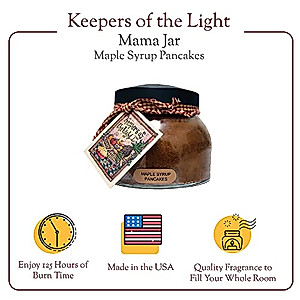 A Cheerful Giver - Maple Syrup Pancakes Mama Scented Glass Jar Candle (22oz) with Lid & True to Life Fragrance Made in USA