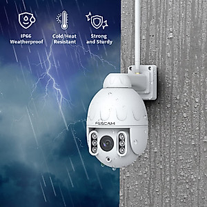 FOSCAM HT2 1080p Outdoor 2.4g/5gHz WiFi PTZ IP Camera and FAB28S Stainless Steel Waterproof Junction Box Bundle, Totally Weatherproof