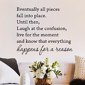Eventually All Pieces Fall into Place Inspirational Quotes Wall Decals Saying Vinyl Wall Art Sticker Home Decor 22×19In