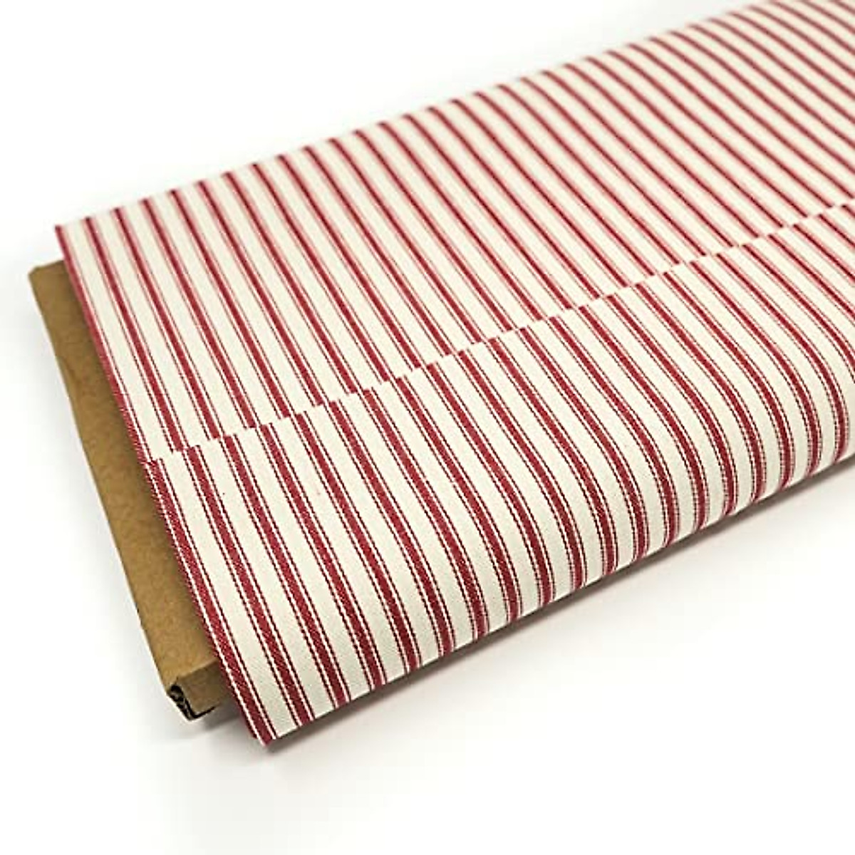 Roc-Lon 44/45" 100% Cotton Woven Ticking, Cut by Yard, Stripe Red