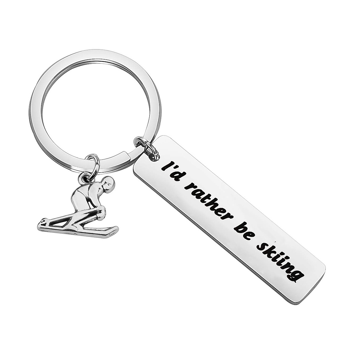 Gzrlyf I'd Rather be Skiing Keychain Funny skiing Gifts for Skier Ski Lovers Ski Coach Gift (Keychain)