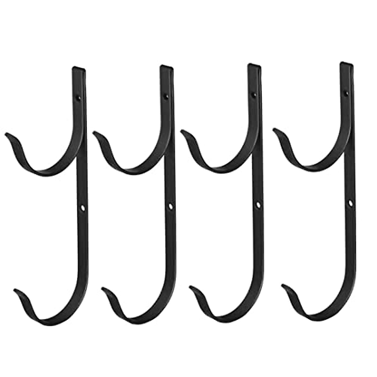 Pool Pole Hanger Aluminum Alloy Brushes Hooks Garden Tool Hooks Swimming Pool Pole Hanger Telescopic Poles Holder Swimming Accessories - Black 4PCS.