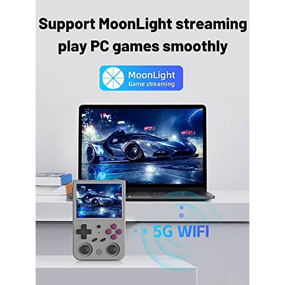 RG353VS Retro Video Handheld Game Console Linux System, 3.5 Inches IPS Screen 64G TF Card Preload 4450 Classic Games RK3566 64bit Gaming Console Compatible with Bluetooth 4.2 and WiFi