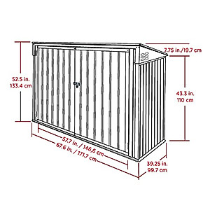 Cover-It 6x3 Metal Outdoor Galvanized Steel Storage Shed with Swinging Lockable Doors for Backyard or Patio Storage of Trash Cans, Bikes, Supplies, Tools, Toys, for Lawn, Garden, Camping, Charcoal