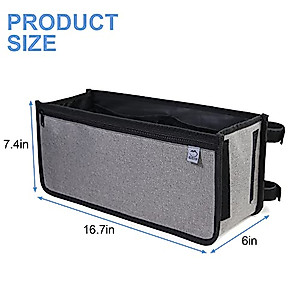 MDSTOP Walker Basket, Walker Bag Water Cup Holder, Foldable Walker Attachment Hands-Free Storage Bag for Elderly, Senior, Large Capacity with Zippered Phone Pocket (Not Fit Rollator Walkers) (Grey)