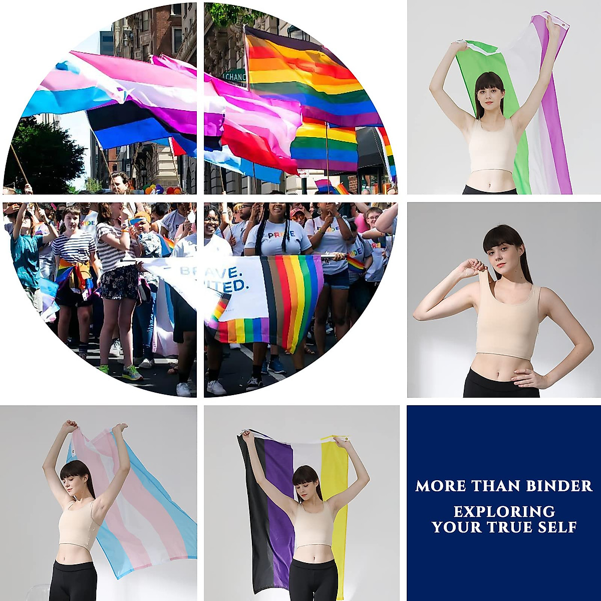 LGBT UNICORNS Chest Binder, FTM Binder Trans, Bindfree Sizing Design