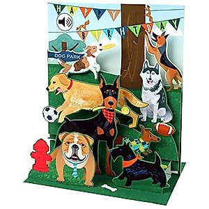 Up With Paper Pop-Up Sight 'N Sound Greeting Card - Dogs