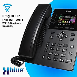 XBLUE QB2 System Bundle with 10 IP8g IP Phones Including Auto Attendant, Voicemail, Cell & Remote Phone Extensions & Call Recording