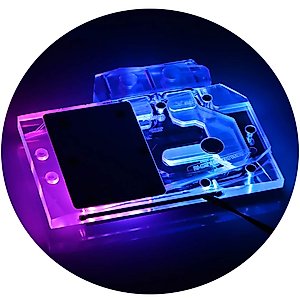 GPU Copper Waterblock G1/4 Threads Full Cover Water Cooling Water Block PC Liquid Cooling GPU Watercooling Block for Graphic Card ZOTAC Gaming GeForce GTX 1660 Twin Fan 5V RGB RBW LED