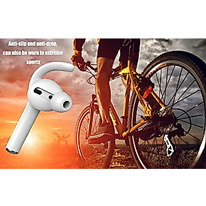 2 Pairs AirPods Ear Hooks Accessories Compatible with AirPods 2 & AirPods 1 or EarPods Headphones,Airpod Tips Anti-Slip Ear Hooks Silicone (1Black+1White)