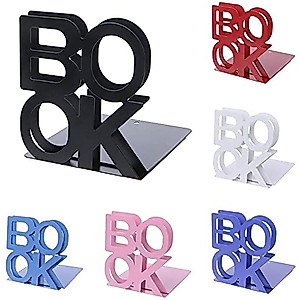 Book Stopper Bookends Alphabet Shaped Metal Bookends Iron Support Holder Desk Stands for Books Book Stand Book Stand Book Ends Gift ( Color : Blue )