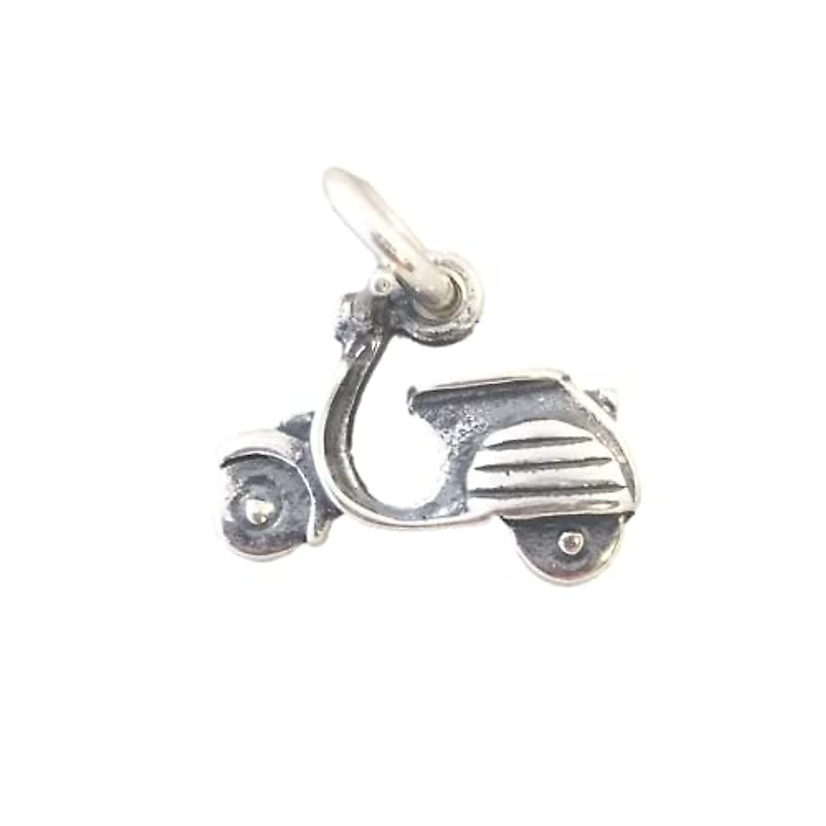 Scooter .925 Sterling Silver 3-D Charm Pendant Motorized Bike Moped Vespa Vehicle New vh17