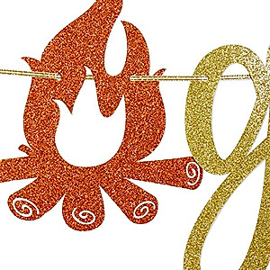 Let's Get Toasted Banner, Glamping Party Decorations, Camp Bachelorette Banner, Camping Themed Party Decor, Pre-strung, Gold Glitter