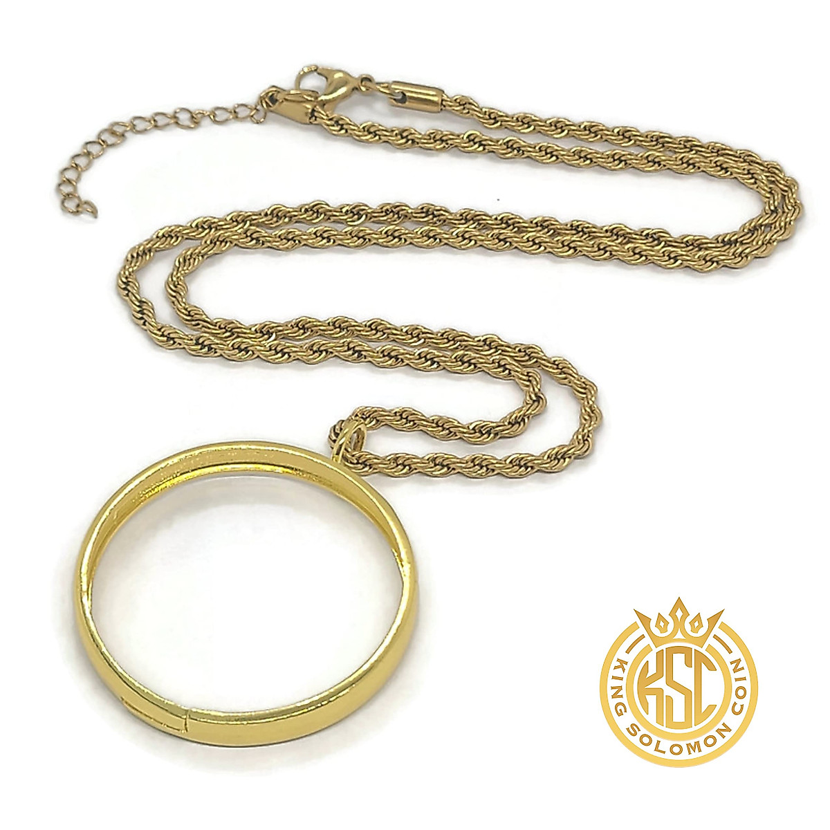 Seal of The Seven Archangels + 72 names of God + 1FitAll King Solomon Coin bezel kabbalah seal talisman Necklace