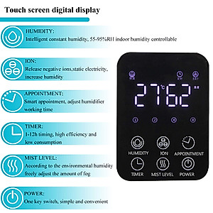 JIAWANSHUN Industrial Humidifier Commercial Humidifier 1350ml/h 1200sq.ft Large Home Humidifier Whole House Humidifier 3.4Gallons for Living Room Bedroom Office Mushroon Base 110-220V