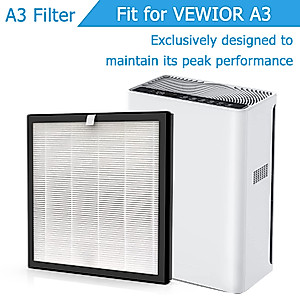 Vegebe A3 H13 HEPA Replacement Filter, Compatible with VEWIOR A3 Air Purifier, 2 Pack
