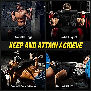 Plan4U Barbell Pad Set for Squat Hip Thrusts Upgraded Workout Foam Weight Lifting Bar Cushion Shoulder Neck Support with Anti-slip Grain, Fits Standard Olympic Bars and Smith Machine, 2 Gym Ankle