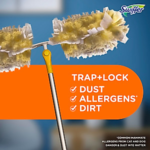 Swiffer Ceiling Fan Duster Super Extender Handle Starter Kit, 6 Heavy Duty Refills