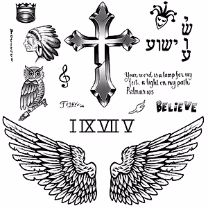 CARGEN Celebrity Life-Size Temporary Tattoos - Realistic Singer J.B Life-Size Temporary Tattoo Chest Back Arm Face Sleeves Fake Tattoo Stickers for Fans for Men Women for Boys Girls for Concert Party