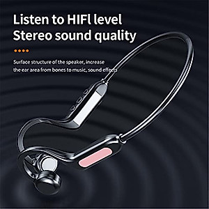 Onlyliua Wireless Bluetooth Headset, B𝚘ne Conduction Waterproof Headphones, LED Power Digital Display, Hi-fi Stereo Sound, Low Latency, Active Noise Reduction, for Sport Gaming