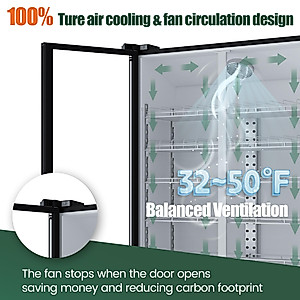 Full Screen Glass Commercial Cooler 27.1 Cu.Ft Aluminum Alloy Frame Merchandiser Refrigerator Low-E Glass Door Display Refrigerator Beverage Cooler, Adjustable Shelves Drink Organizer ETL/DOE, Black