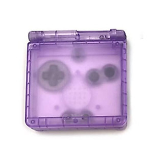 Transparent Clear Housing Shell Cover Case with Buttons Screen Lens Tools for GBA SP Gameboy Advance SP Screwdrivers Replacement (Clear Purple)