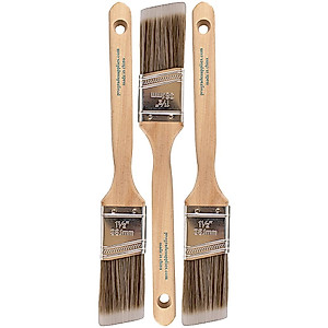 Vermeer Paint Brush Set - 3-Pack - 1.5" Angle Brushes for All Latex and Oil Paints & Stains - Home Improvement - Interior & Exterior Use