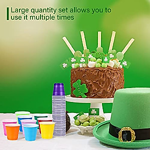 1000 Pack 3.4 Oz/100 ml Plastic Party Kids Cups Bulk Colored Mini Plastic Shot Glasses Disposable Bathroom Cup Small Drinking Cups Tasting Cups for Graduation Bridal Party Baby Shower, 10 Colors