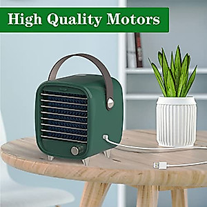 Mini Portable Air Conditioner, Personal Desk Air Conditioner Pure Chill Evaporative, Stepless Speed Control and Night Light, Small Air Conditioner for Bedroom Office Desktop -Green