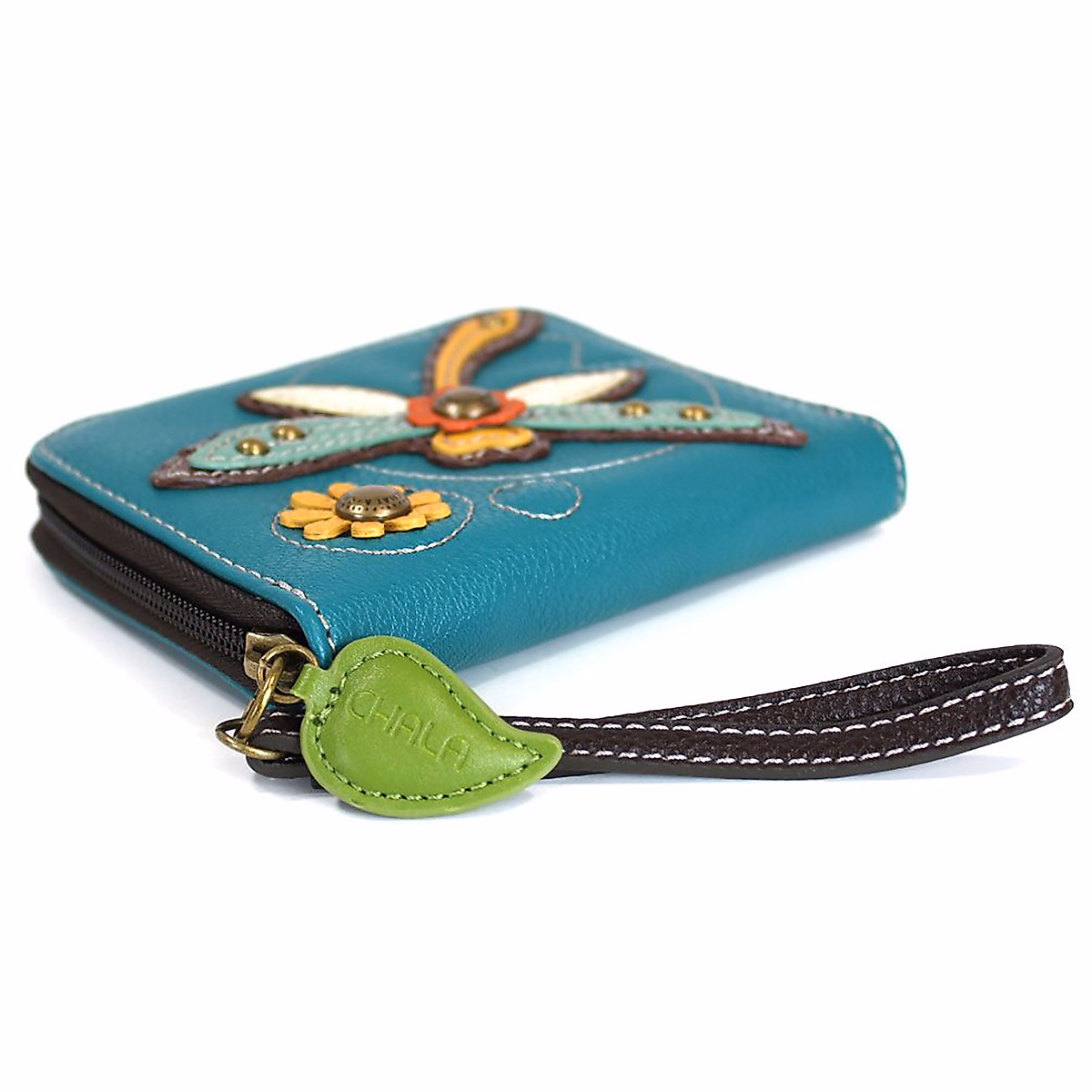 Chala Dragonfly Zip Around Wallet Wristlet - Vegan Leather
