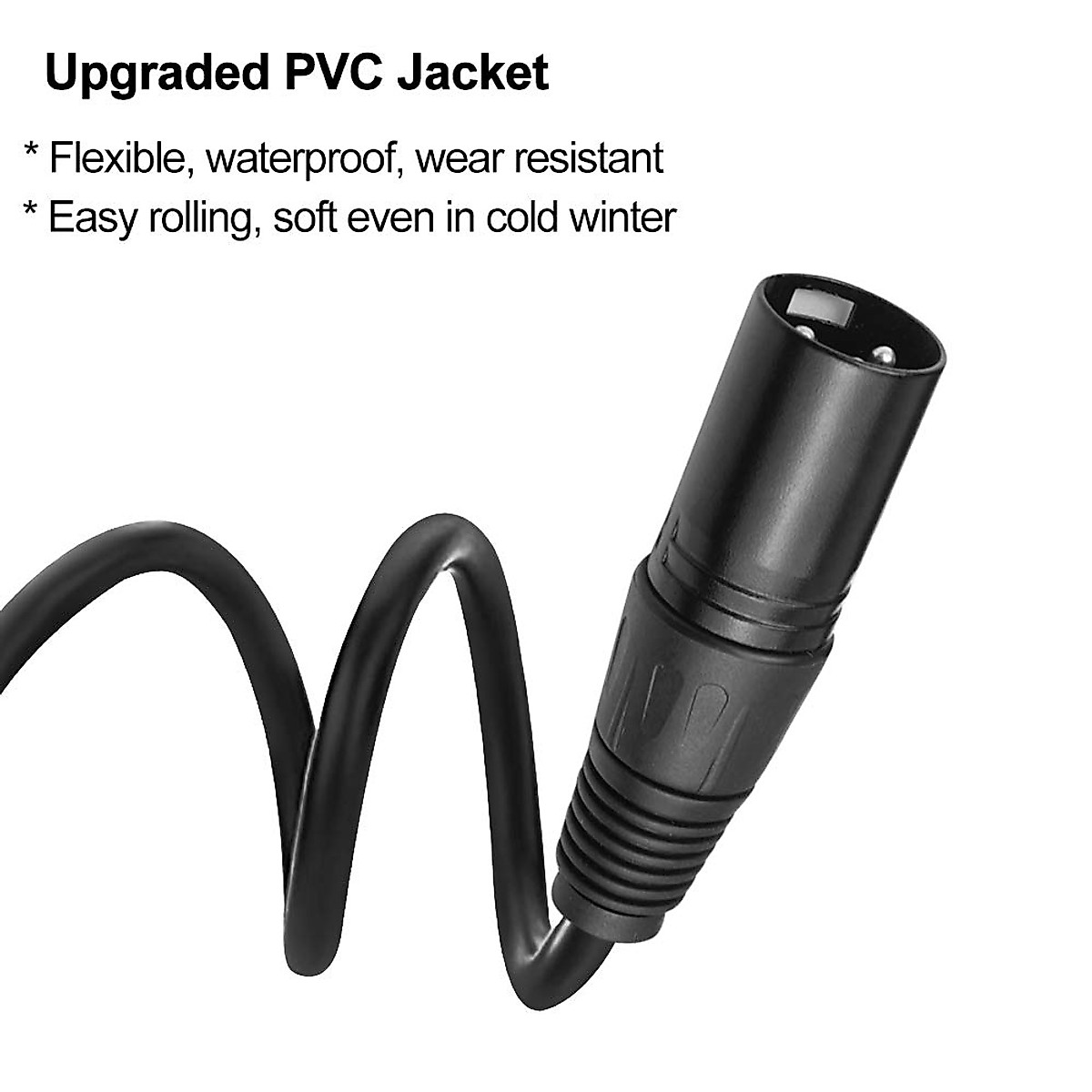 50ft / 15.24m DMX Cable, Eyeshot 3 Pin DMX Cables DMX Wires, DMX512 XLR Male to Female Stage Light Signal Cable with Metal connectors, Connection for Stage & DJ Lighting fixtures