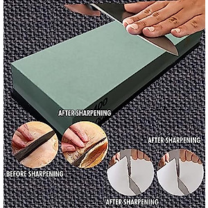 Parichan’ Professional Knife Sharpening Stone Kit – Premium 4 Grit 400/1000/3000/8000 Whetstone with Flattening Stone, Cut Resistant Glove, Bamboo Base, Fixed Angle, Angle Guide, Leather Belt