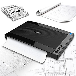 VIISAN 3120 A3 Large Format Flatbed Scanner, 1200 DPI, Scan 12" x 17" in 8 sec, Frameless, Auto-Scan, Document & Photo & Book Scanner, Design for Library, School and Soho. Supports Windows 11 & Mac