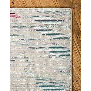 Unique Loom Positano Collection Coastal Modern Bright Colors Fish Beige Area Rug (5' x 8')