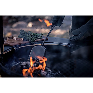 Barebones Cowboy Fire Pit Grill Side Table 30-Inch - Cowboy Grill Accessories for Outdoor Grills - Camping Cookware