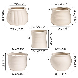 YUANstore Small Ceramic Flower Pot Succulent Plants Flower Container Bonsai Potted Q84D