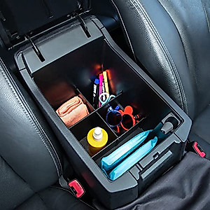 JDMCAR Compatible with Toyota 4Runner Accessories 2010-2024 Center Console Organizer,Insert ABS Black Materials Compartment Divider