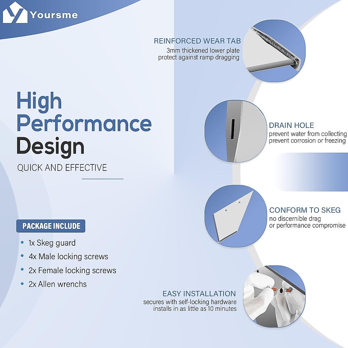 27031 Skeg Guard Skeg Protector Kit Marine-Grade Stainless Steel Replacement for Mercury Mercruiser Alpha I Generation II 1991-2023