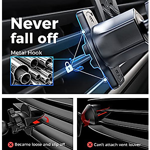 Car Phone Holder Mount, 2022 Upgraded[Gravity Auto-Lock]Car Vent Phone Mount[Thick Case Friendly]Metal Hook Never Fall Universal Cell Phone Automobile Cradles fit for iPhone Samsung All Phones