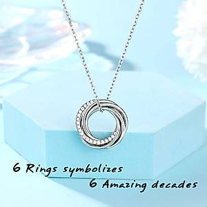 UNGENT THEM 60th Birthday Gifts for Women Mom, 60th Birthday Decorations Woman, 6 Decade Jewelry Gifts for 60 Year Old Woman, Happy 60th Birthday Gifts Ideas