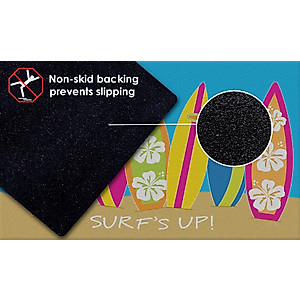 Toland Home Garden 800228 Surf Boards Summer Door Mat 18x30 Inch Beach Outdoor Doormat for Entryway Indoor Entrance