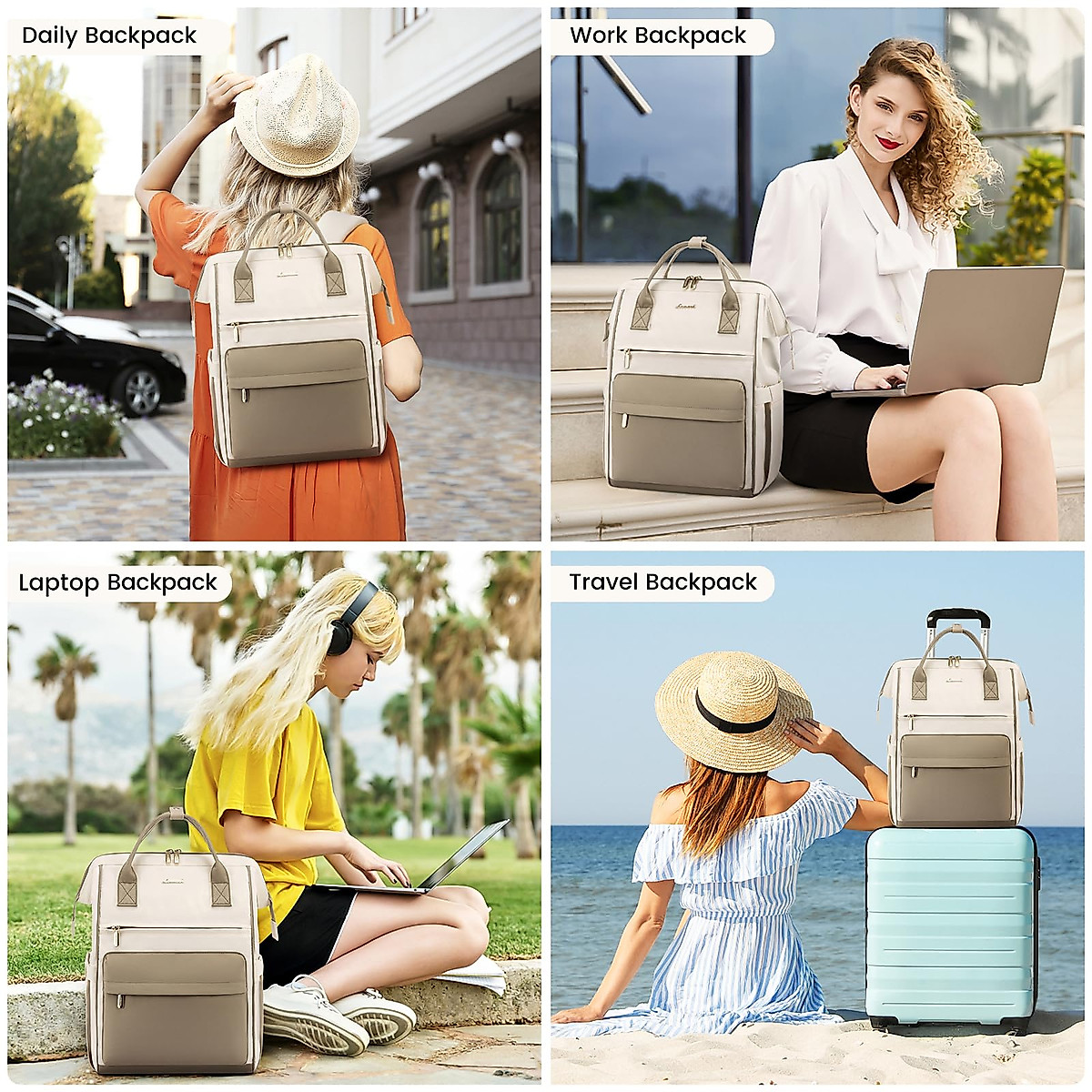 LOVEVOOK Laptop Backpack Purse for Women Waterproof Teacher Nurse Bag, 17.3 inch Work laptop Bag with USB Port, Business Travel Computer Backpack